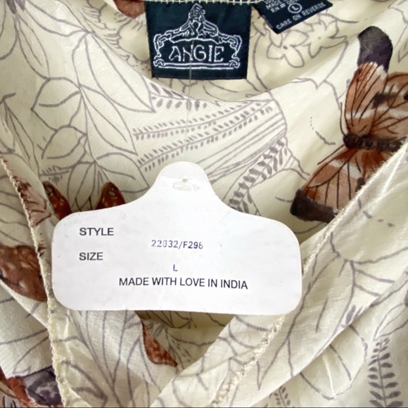 Angie | Tops | Nwt Angie Boho Butterfly Print Top Tapioca Cold Shoulder ...